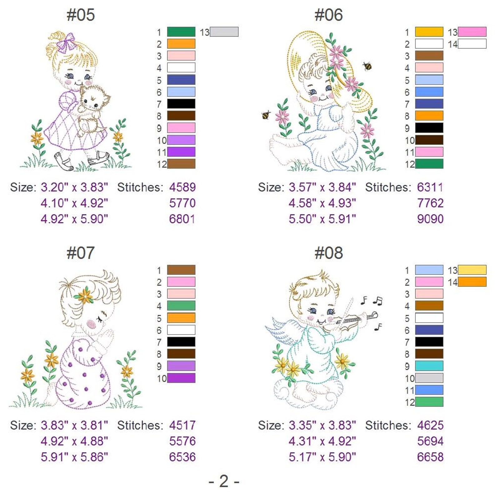 Vintage Child Machine Embroidery Designs Pack Instant Download 4x4 5x5 ...