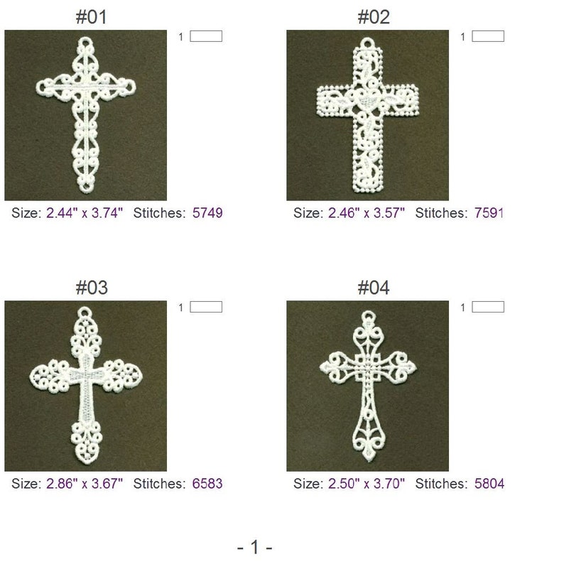 FSL Filigree Cross Free Standing Lace Ornaments Machine Embroidery ...