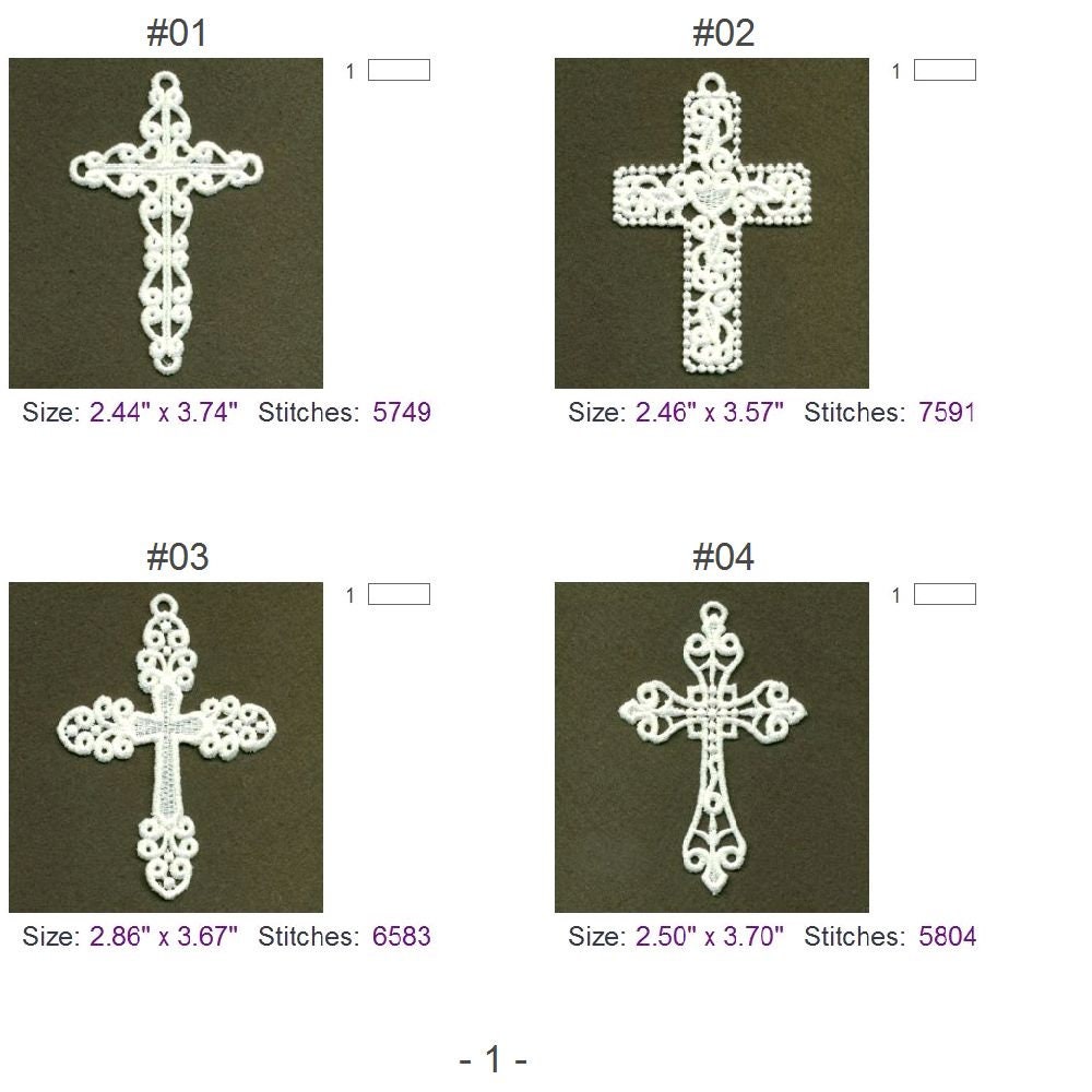 FSL Filigree Cross Free Standing Lace Ornaments Machine - Etsy