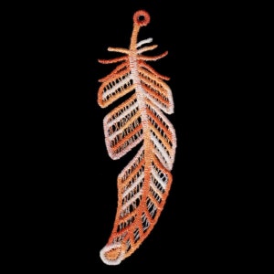 FSL Variegated Feathers Free Standing Lace Ornament Machine Embroidery ...