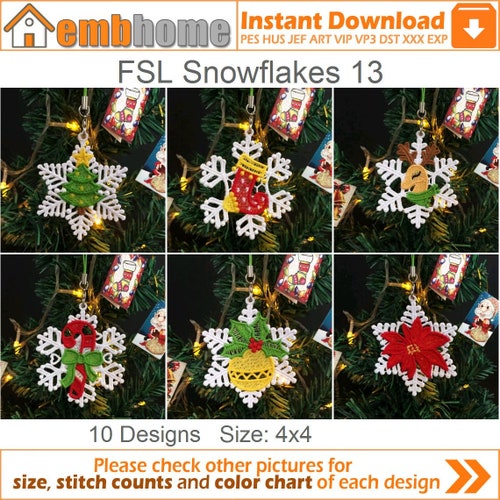 FSL Crystal Christmas Machine Embroidery Designs Instant - Etsy