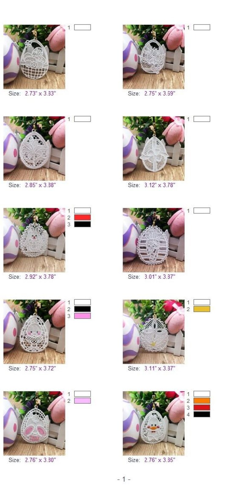 FSL Easter Eggs Free Standing Lace Machine Embroidery Designs | Etsy