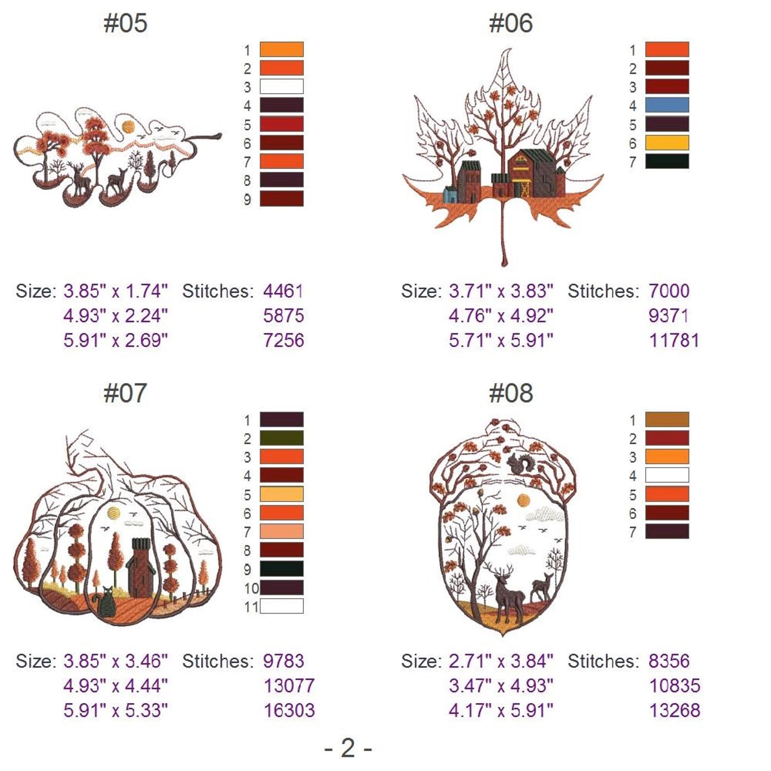 Naturally Autumn Machine Embroidery Designs Instant Download - Etsy