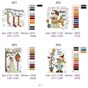 Country Christmas Machine Embroidery Designs Pack Instant Download 4x4 ...