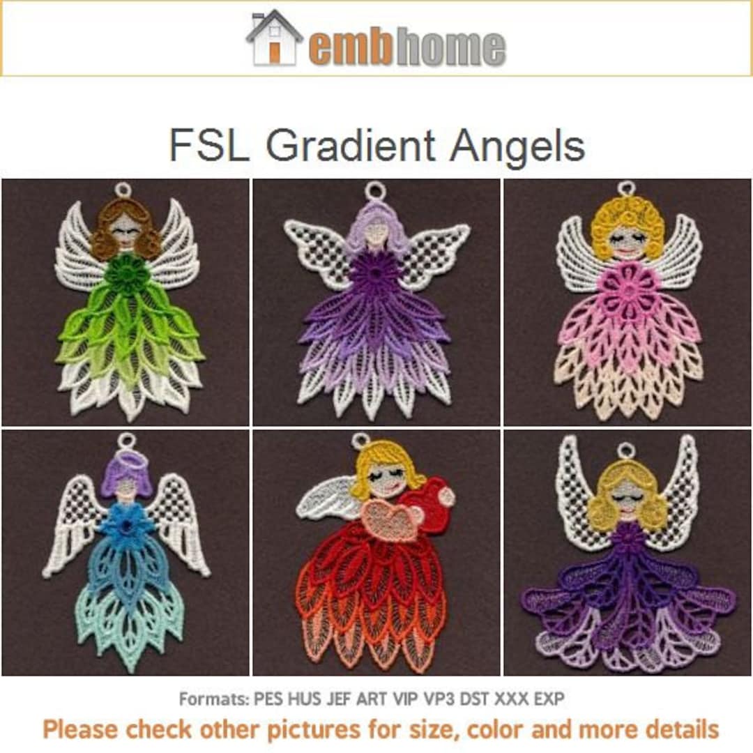 FSL Gradient Angels - Free Standing Lace Machine Embroidery Designs ...