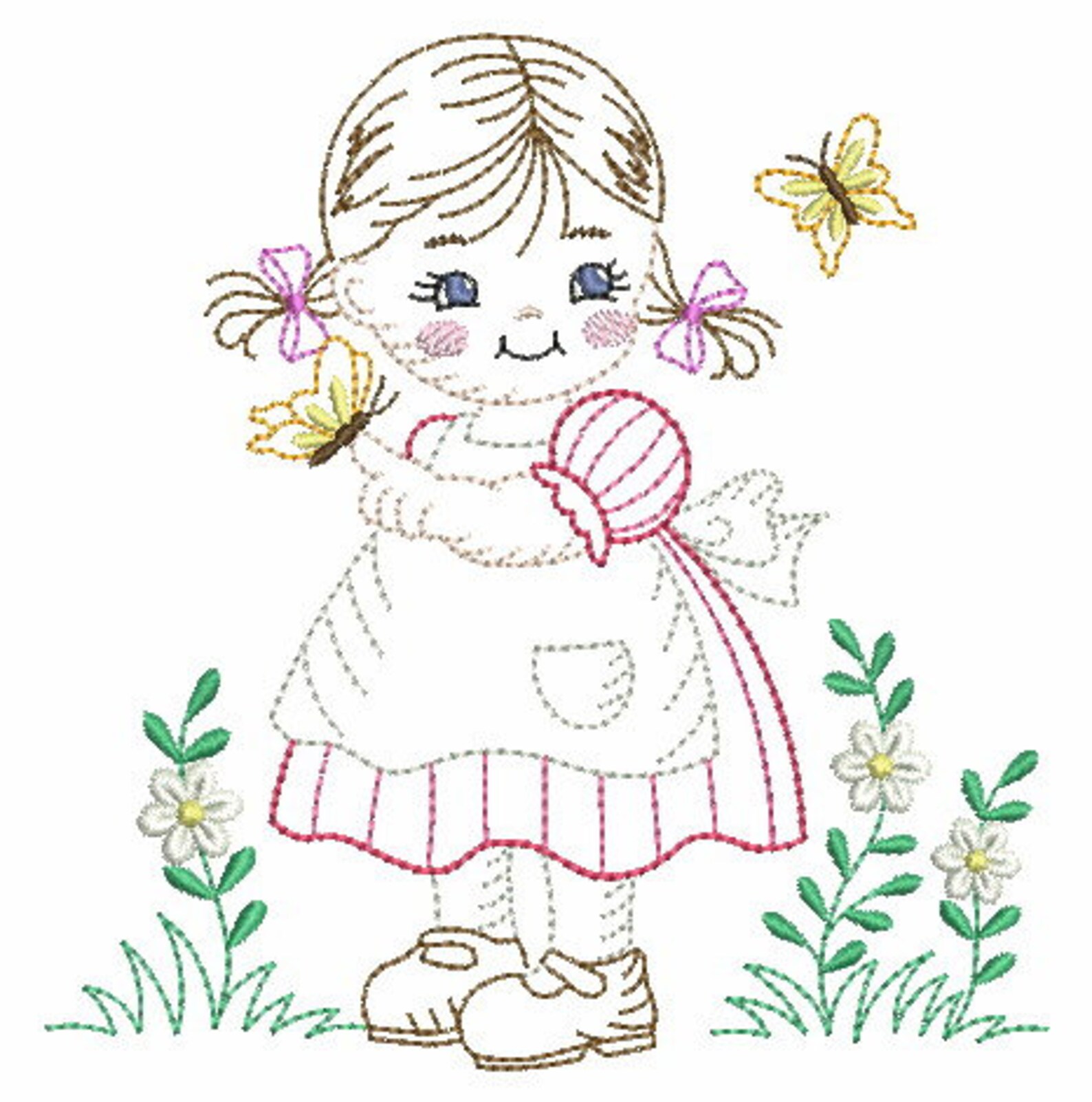Vintage Child Machine Embroidery Designs Pack Instant Download 4x4 5x5 ...