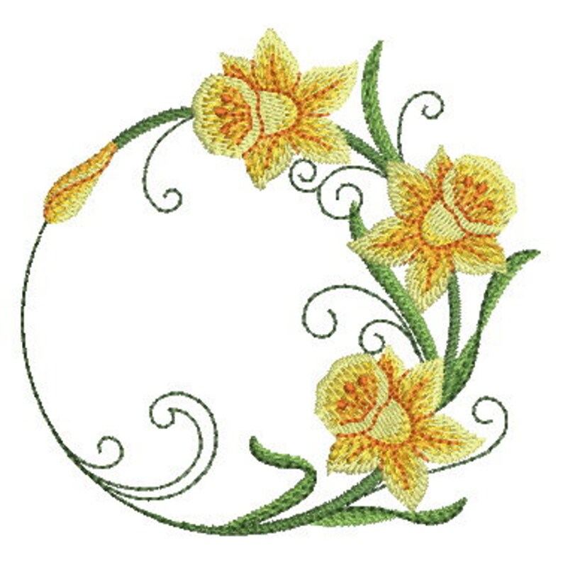 Daffodils Machine Embroidery Designs Pack Instant Download 4x4 - Etsy