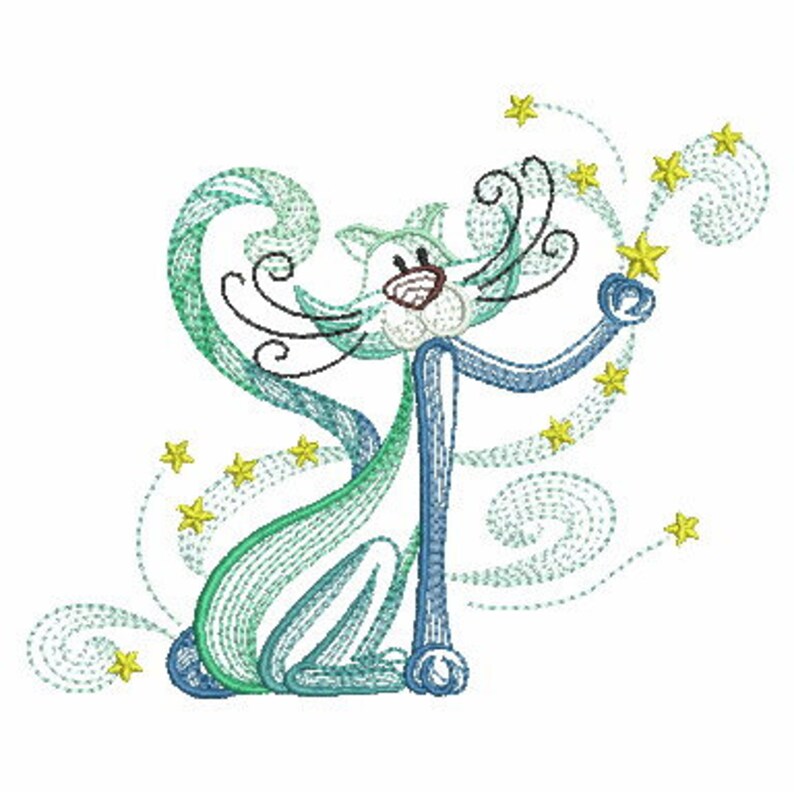 Elegant Cats Machine Embroidery Designs Pack Instant Download 4x4 5x5 ...