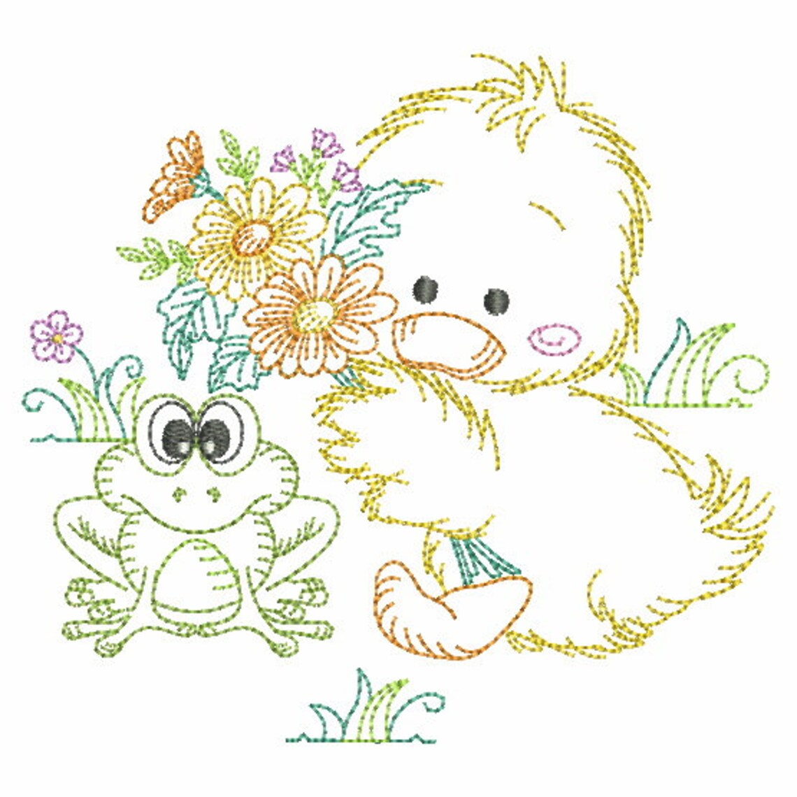 Vintage Best Friends Machine Embroidery Designs Pack Instant - Etsy