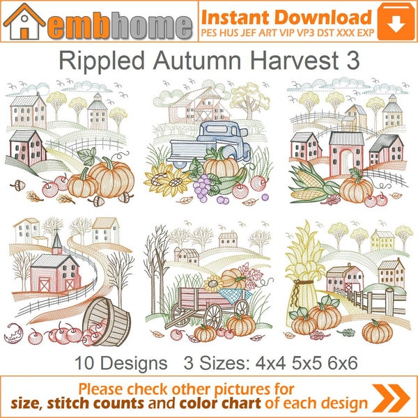 Machine Embroidery Fall Designs - Etsy