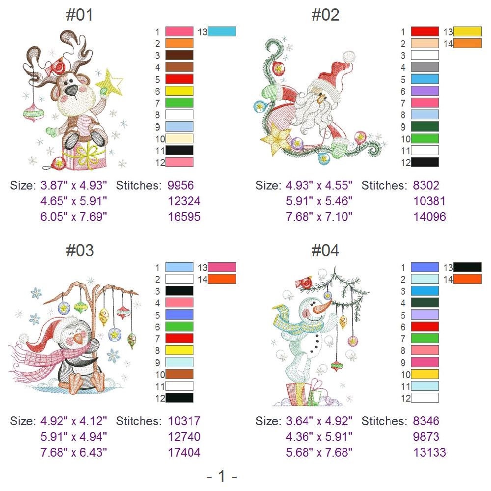 Cute Christmas Machine Embroidery Designs Pack Instant Download 5x5 6x6 ...