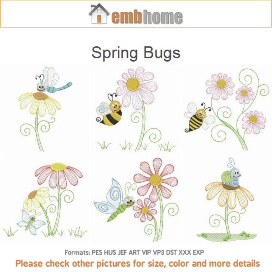 Spring Bugs Machine Embroidery Designs Instant Download 4x4 - Etsy