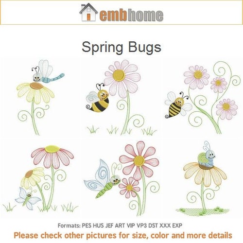 Spring Bugs Machine Embroidery Designs Instant Download 4x4 - Etsy