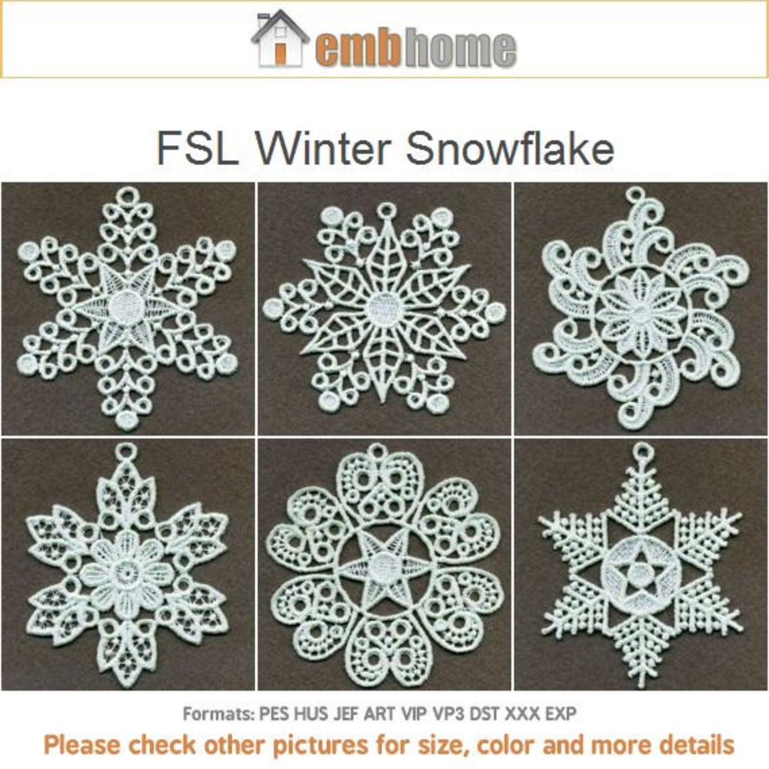 FSL Winter Snowflake Free Standing Lace Machine Embroidery Designs ...
