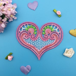 FSL Rose Heart Free Standing Lace Machine Embroidery Designs Instant ...