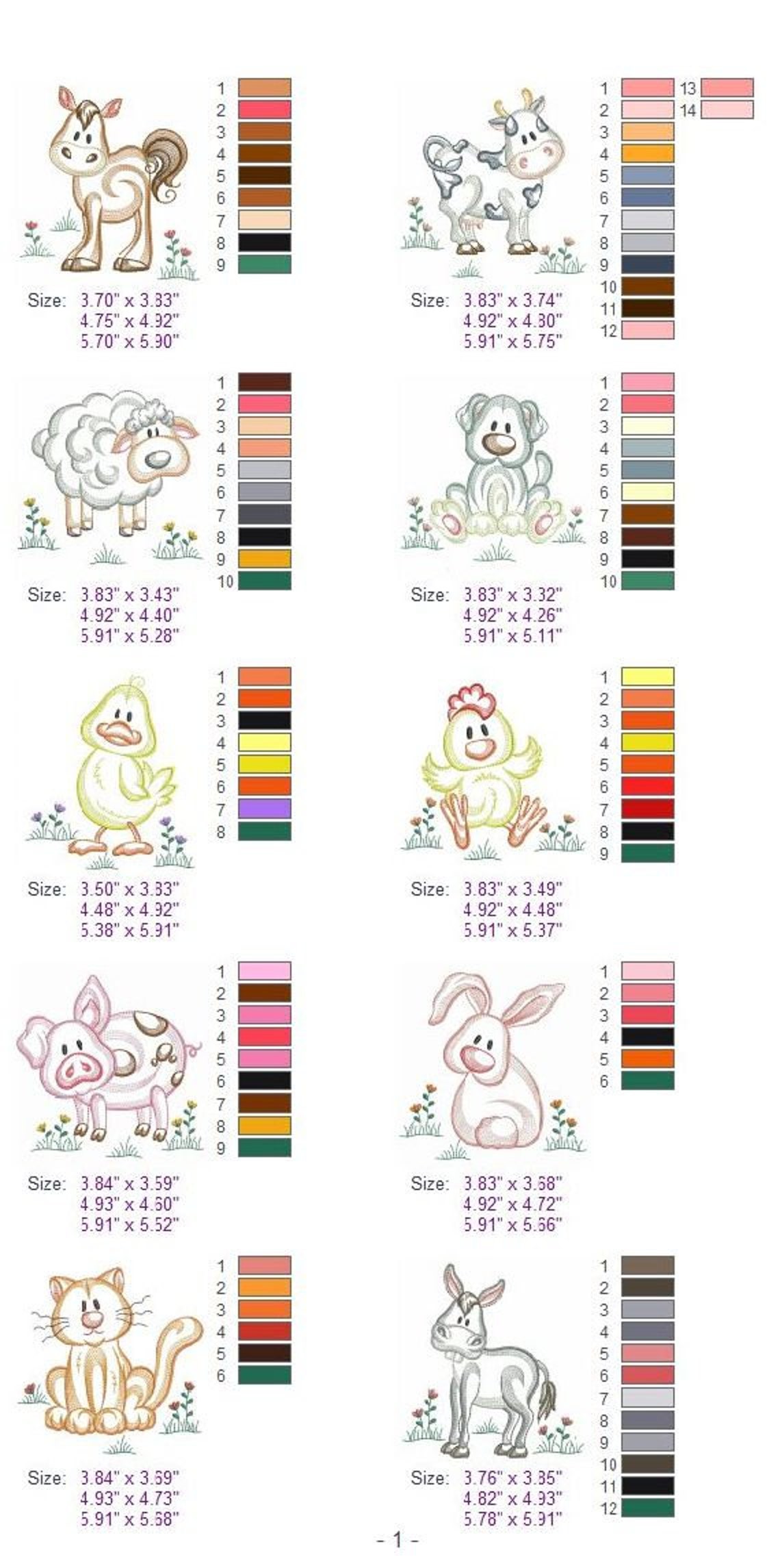 On the Farm Machine Embroidery Designs Pack Instant Download - Etsy