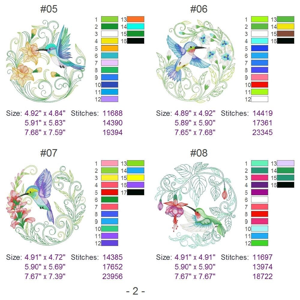 Vintage Hummingbirds Machine Embroidery Designs Pack Instant - Etsy