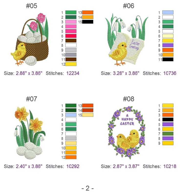 Easter Chick 2 Machine Embroidery Designs Instant Download 4x4 - Etsy