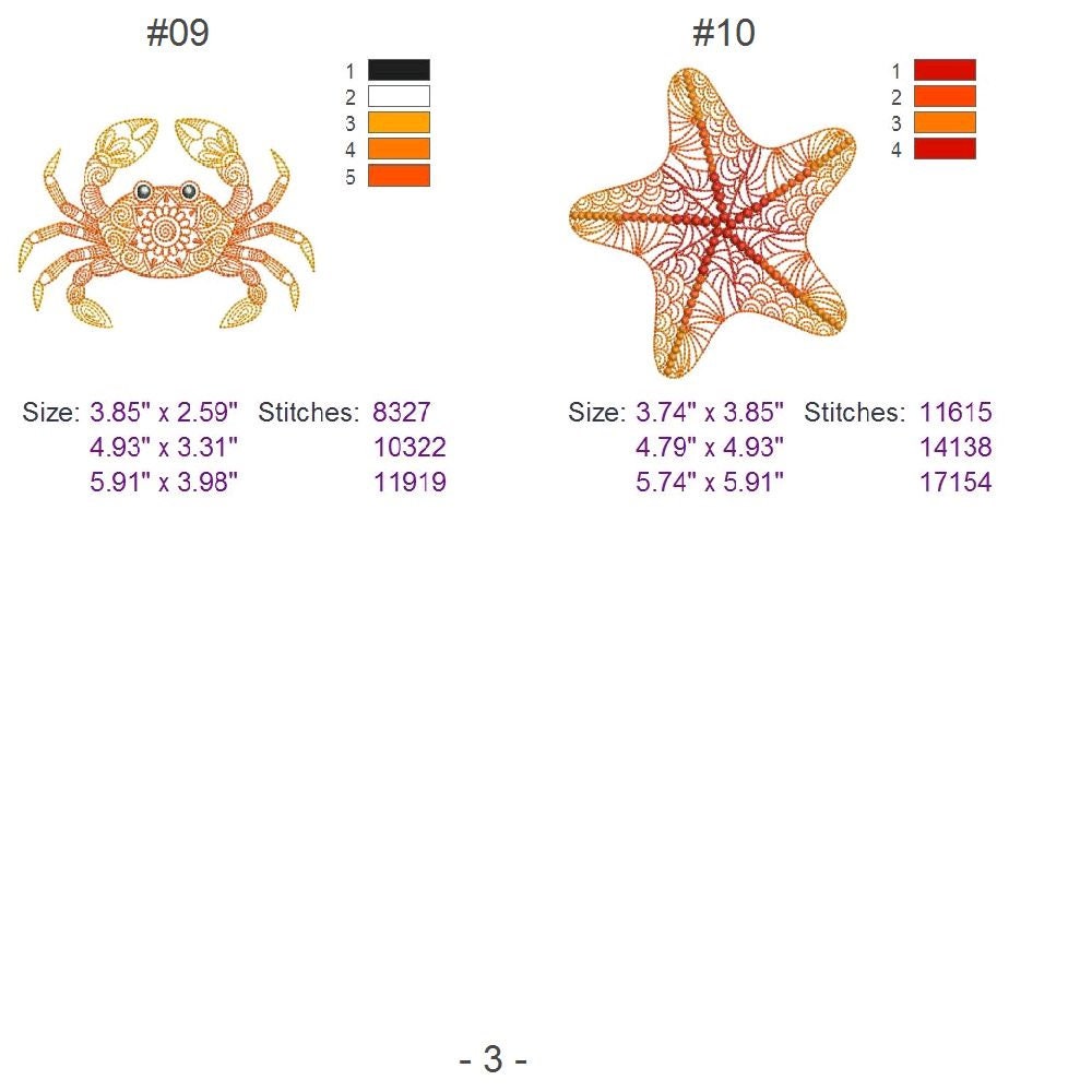 Vintage Sea Life Machine Embroidery Designs Instant Download - Etsy