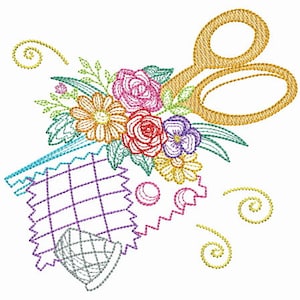 Vintage Sewing Fun Machine Embroidery Designs Pack Instant Download 4x4 ...