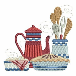 In the Kitchen Machine Embroidery Designs Instant Download 4x4 Hoop 10 ...