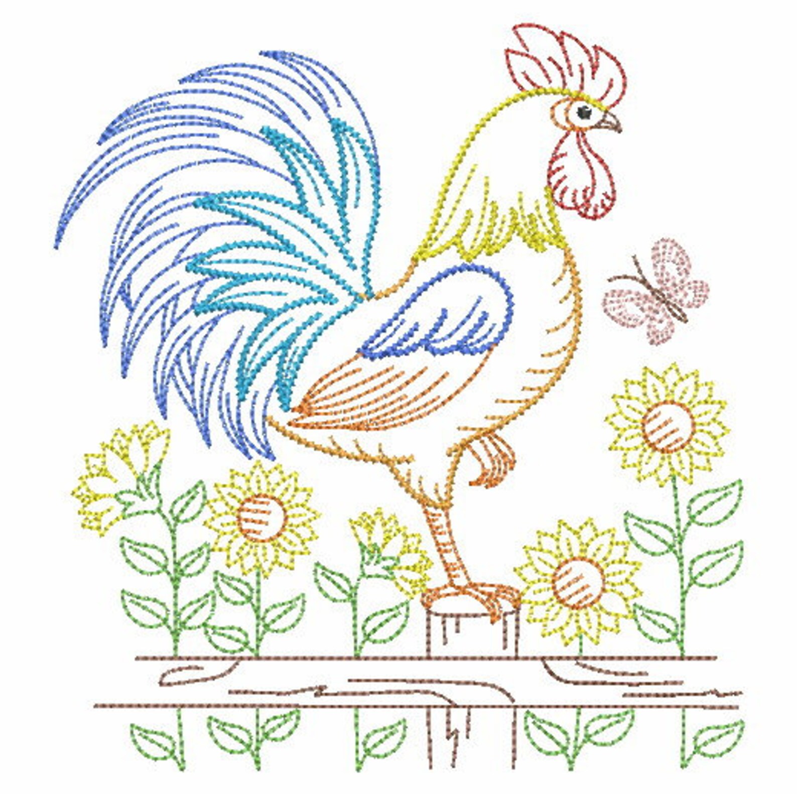 Vintage Chickens Machine Embroidery Designs Pack Instant Download 5x5 ...