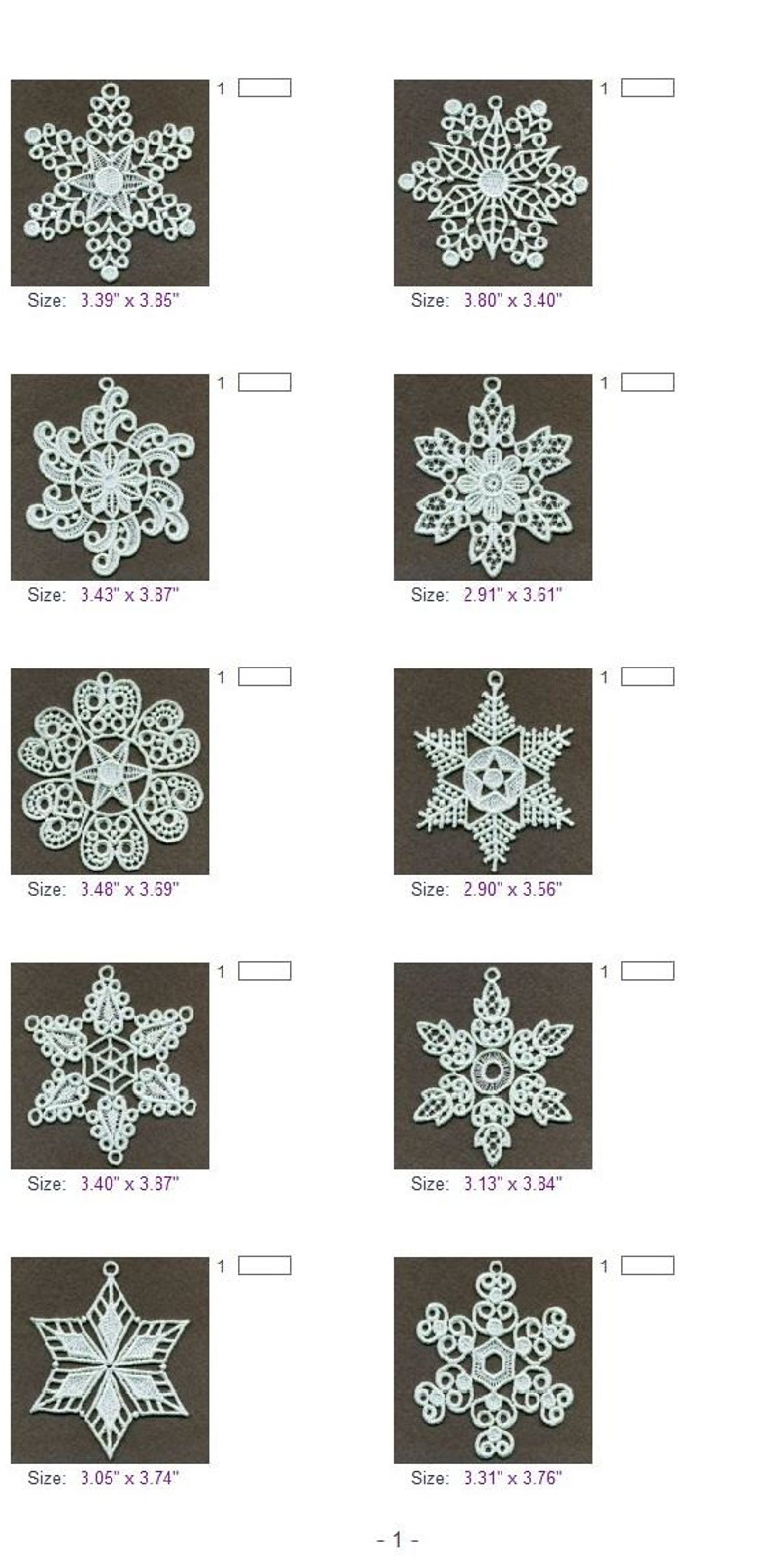 FSL Winter Snowflake Free Standing Lace Machine Embroidery Designs ...
