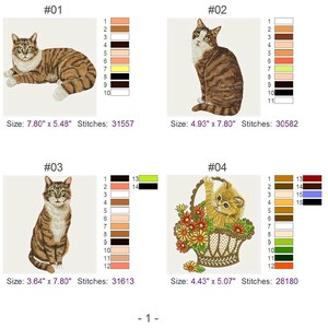 Realistic Cats Machine Embroidery Designs Instant Download Some 5x7 ...