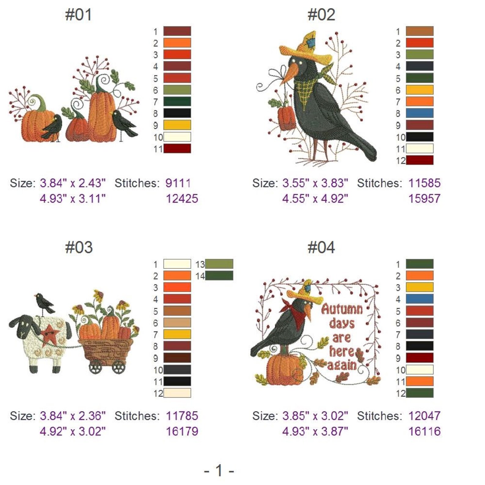 Country Autumn Scene Machine Embroidery Designs Pack Instant - Etsy