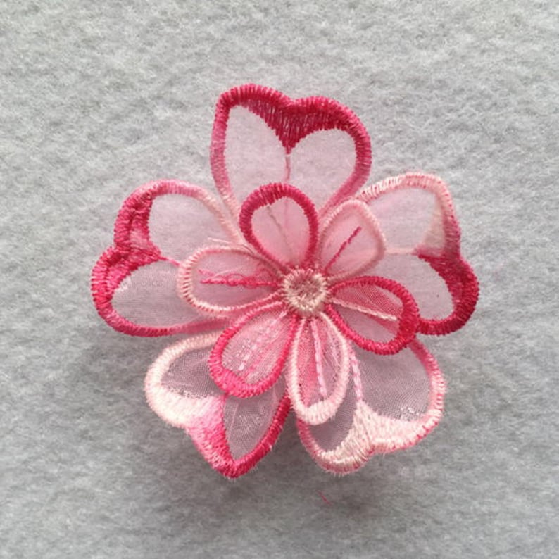 3D Organza Flower Machine Embroidery Designs Instant Download | Etsy UK