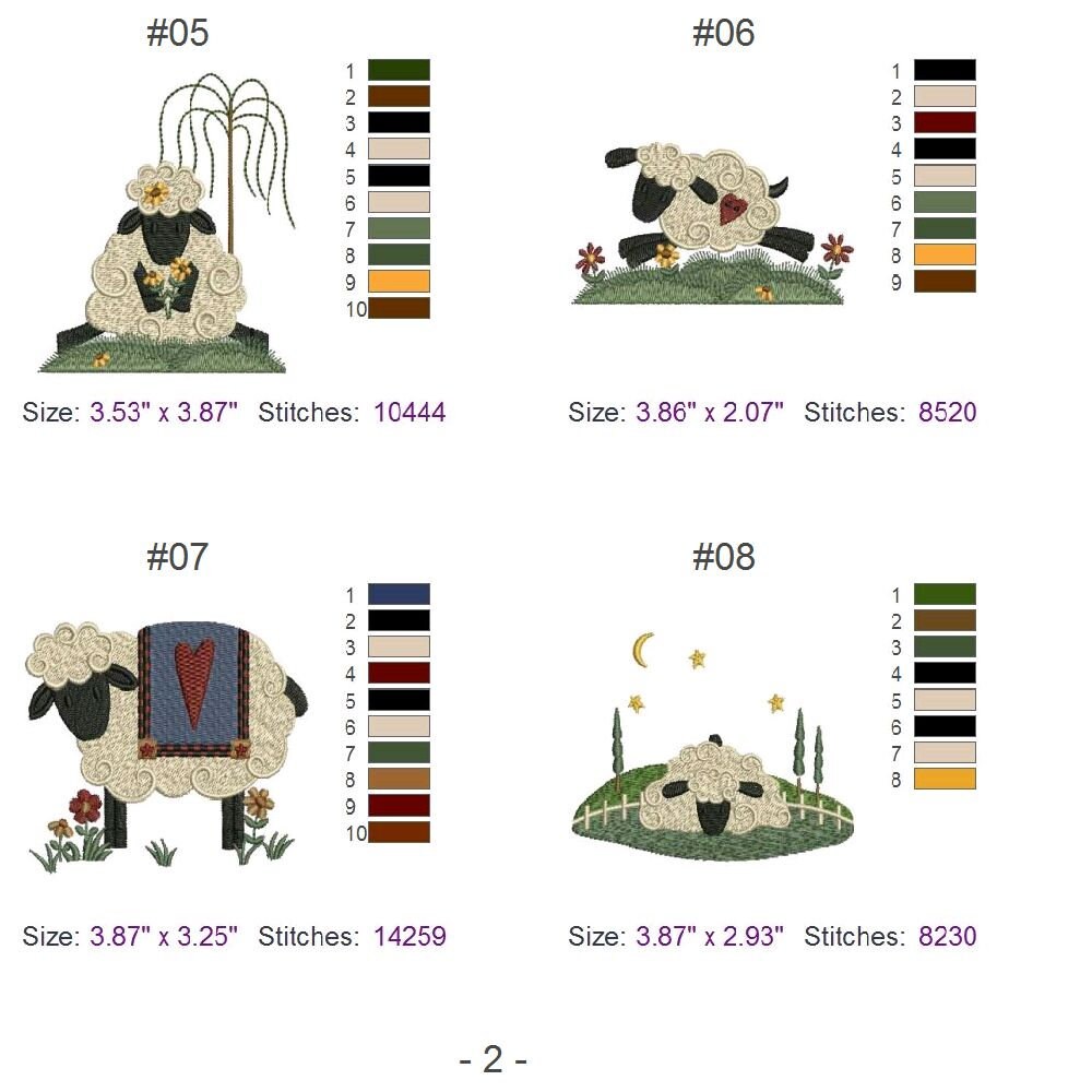 Country Sheep Machine Embroidery Designs Instant Download 4x4 - Etsy