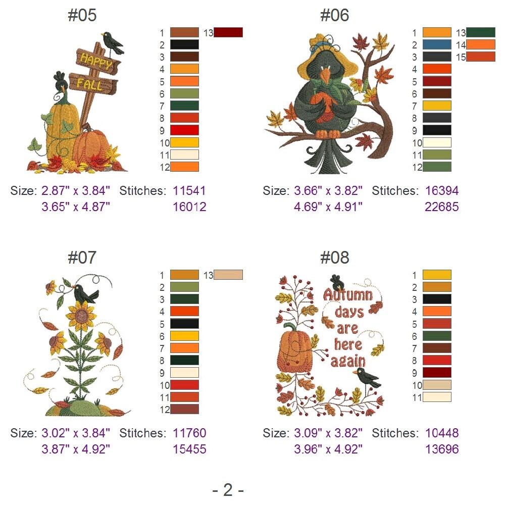 Country Autumn Scene Machine Embroidery Designs Pack Instant Download ...