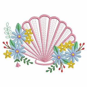 Flower Shells Machine Embroidery Designs Instant Download 4x4 5x5 6x6 ...