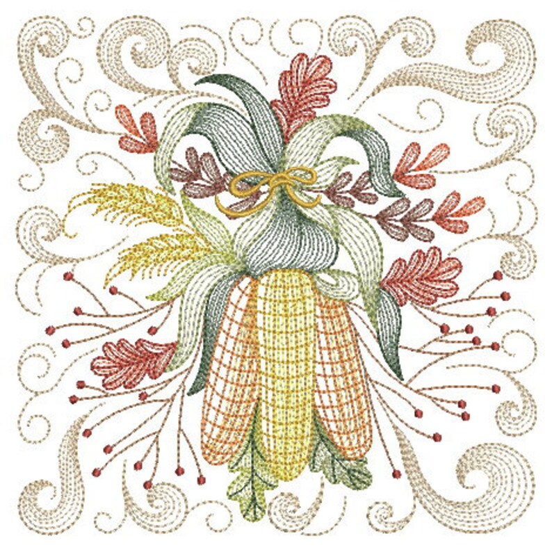 Autumn Harvest Blocks Machine Embroidery Designs Instant Download 5x5 ...