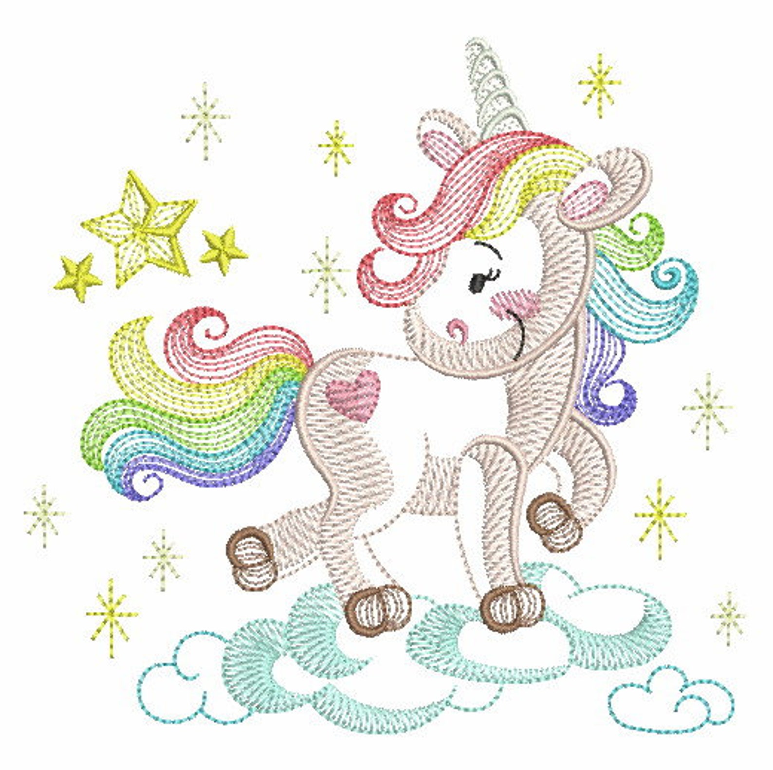 Unicorn Machine Embroidery Designs Pack Instant Download 5x5 - Etsy