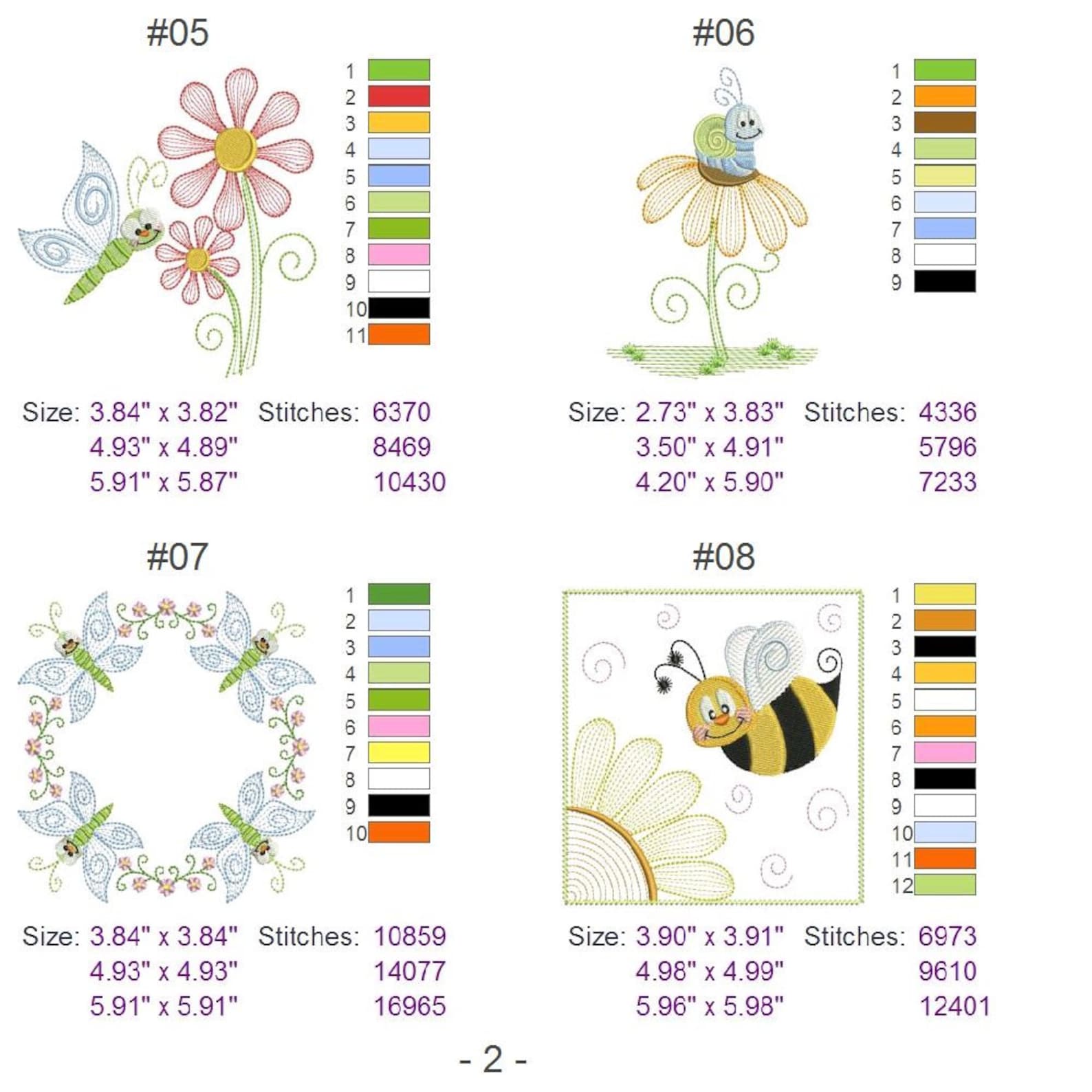 Spring Bugs Machine Embroidery Designs Instant Download 4x4 5x5 6x6 ...