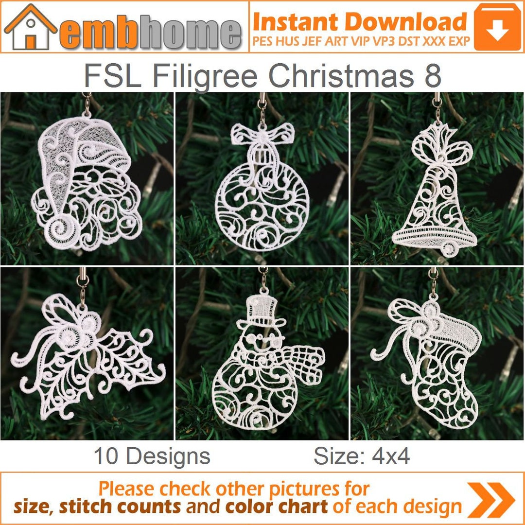 FSL Filigree Christmas Free Standing Lace Christmas Ornament Machine ...