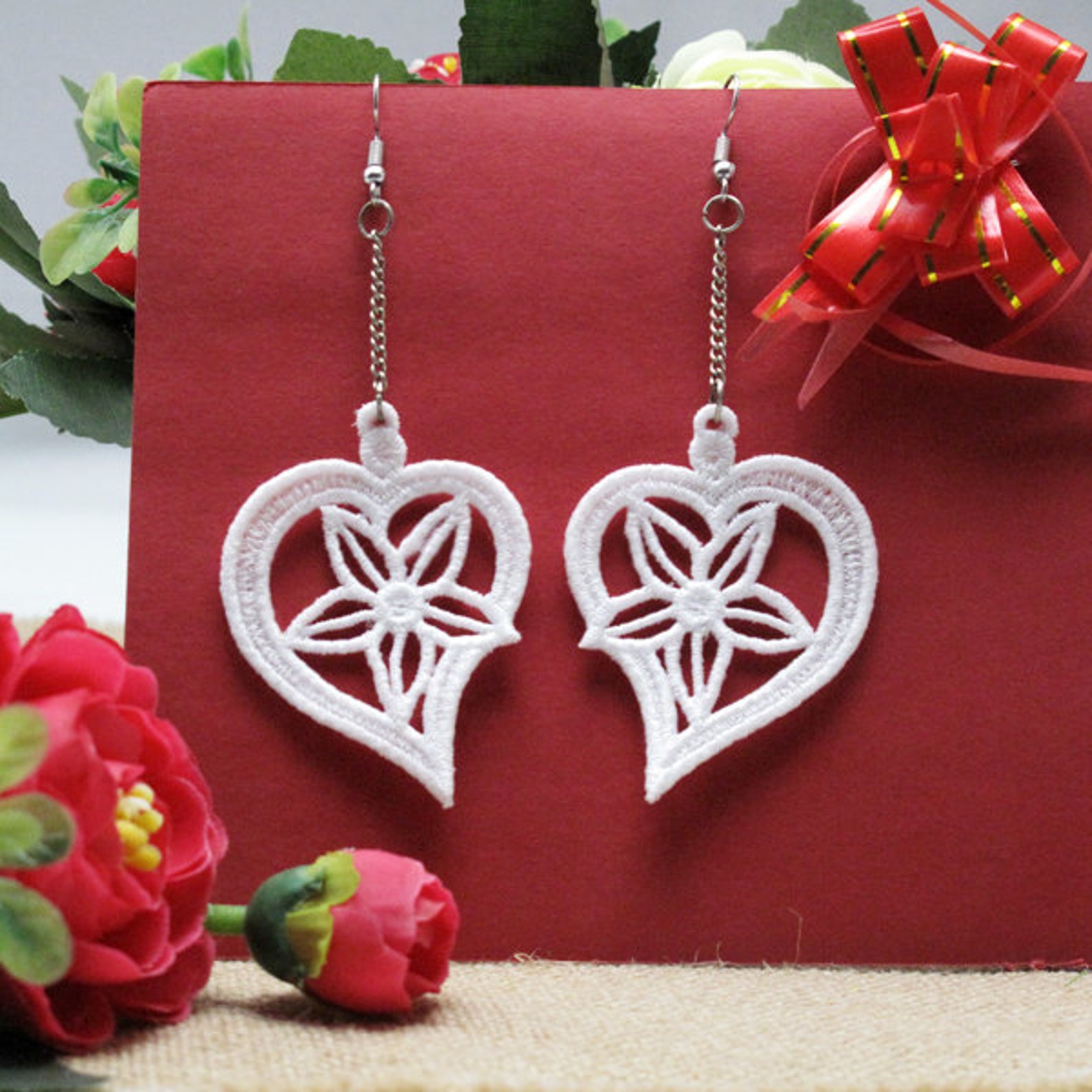 FSL Heart Earrings Free Standing Lace Machine Embroidery Designs ...