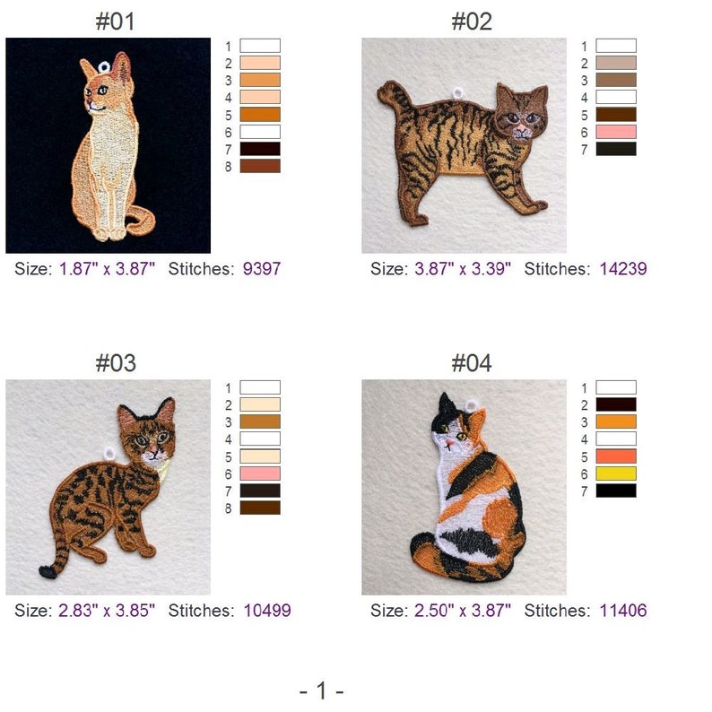 FSL Realistic Cat Free Standing Lace Machine Embroidery Designs Instant ...