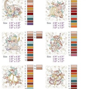 Autumn Harvest Blocks Machine Embroidery Designs Pack Instant | Etsy