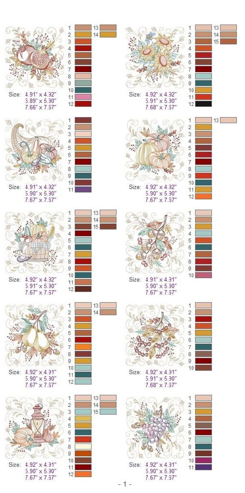 Autumn Harvest Blocks Machine Embroidery Designs Pack Instant - Etsy