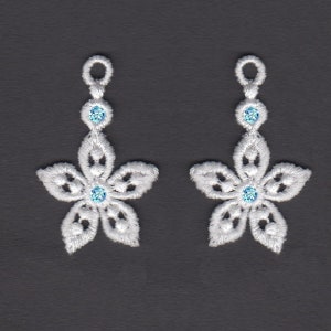FSL Crystal Earrings Free Standing Lace Jewelry Machine Embroidery ...