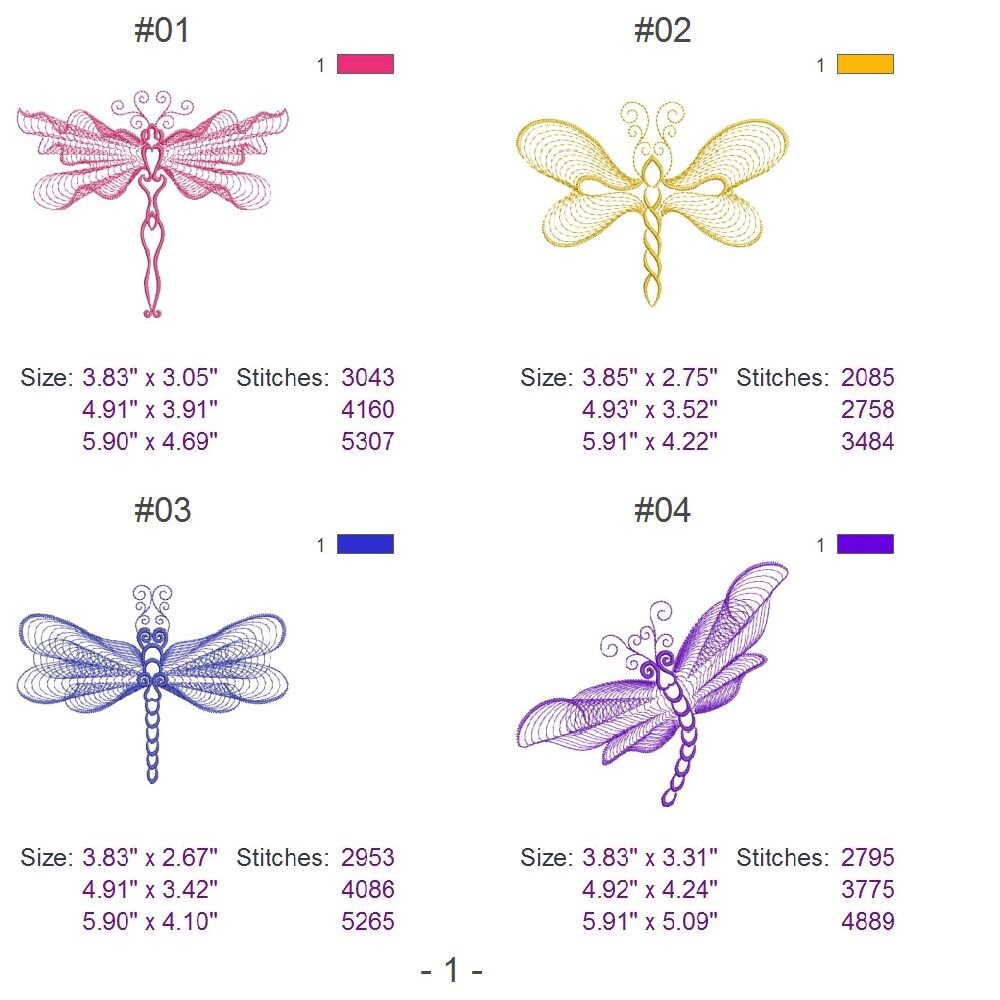 Rippled Dragonflies Bug Spring Animal Machine Embroidery Designs Pack ...