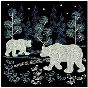 Winter Woodland Scene Machine Embroidery Designs Instant Download 4x4 ...