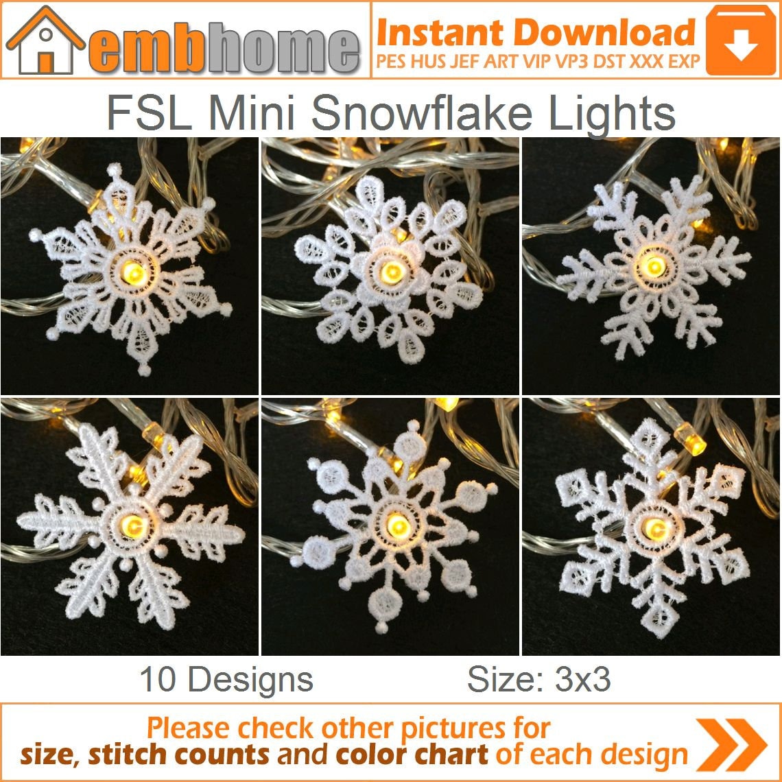 FSL Mini Snowflake Lights Free Standing Lace Christmas - Etsy