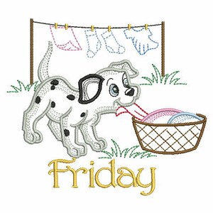 Days of the Week Dalmatian Machine Embroidery Designs Pack - Etsy