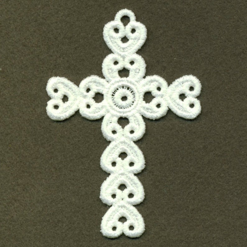 FSL Filigree Cross Free Standing Lace Ornaments Machine Embroidery ...