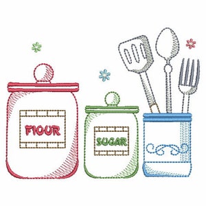 Vintage Kitchen Machine Embroidery Designs Instant Download 4x4 5x5 6x6 ...