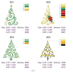 Christmas Trees Machine Embroidery Designs Instant Download 4x4 5x5 6x6 ...