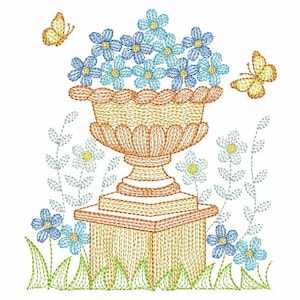 Garden Scene Machine Embroidery Designs Pack Instant Download 5x5 6x6 ...